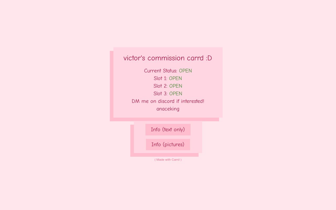 victor's commission carrd